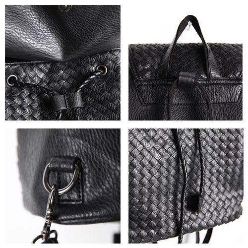 [grxjy520165]roman Style Retro Sweet Weave Black Backpack Bag on Luulla