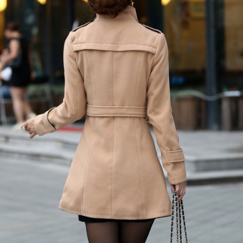 Belted Side Zip Lapel Long Tunic Warmer Lined Coat Jacket [grxjy560895 ...