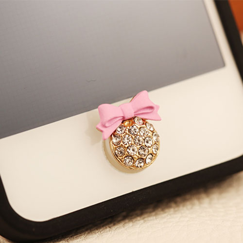 Bowknot Home Button Sticker For Iphone 4 / 4s / 5 /ipad [grxjy51000026 ...