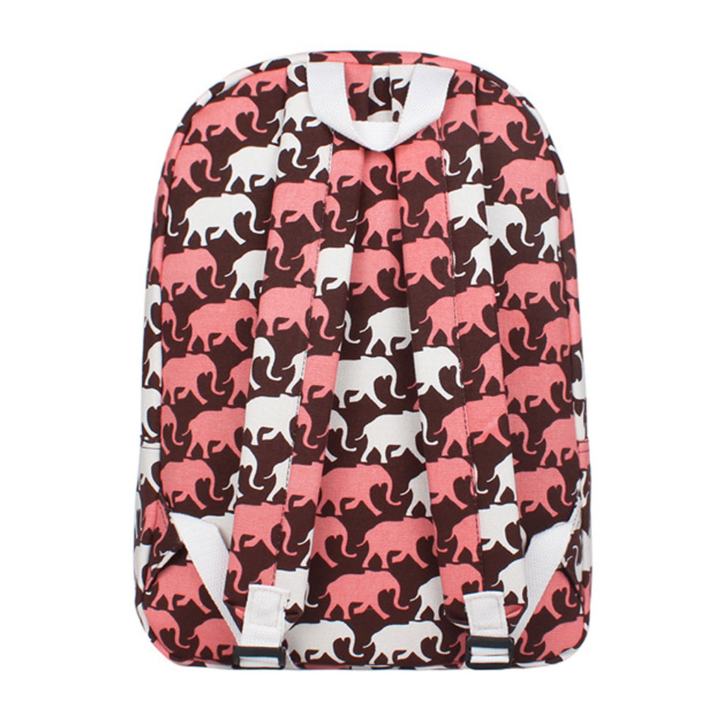 Casual Style Elephants Print Backpack School Travel Computer Shoulder ...