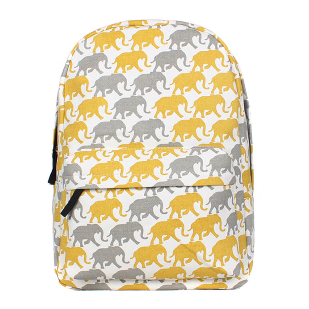 Casual Style Elephants Print Backpack School Travel Computer Shoulder ...